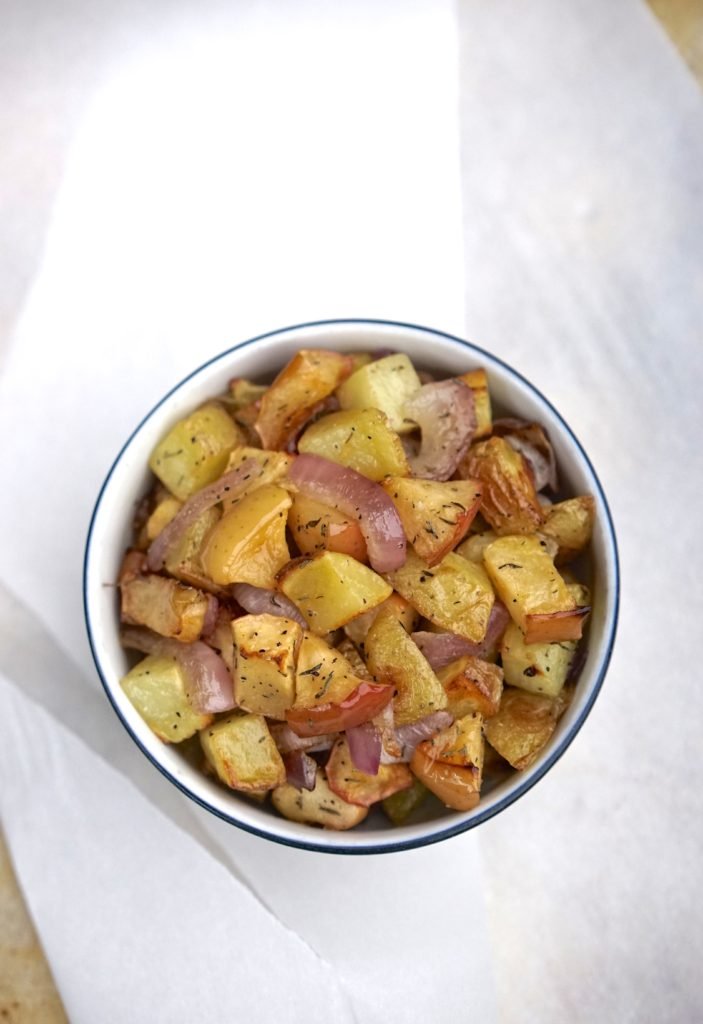 Roasted Potatoes & Apple with Caramelized Onion & Thyme | Living ...
